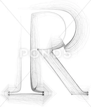 Hand draw font. letter r. vector illustration Illustration #35148488