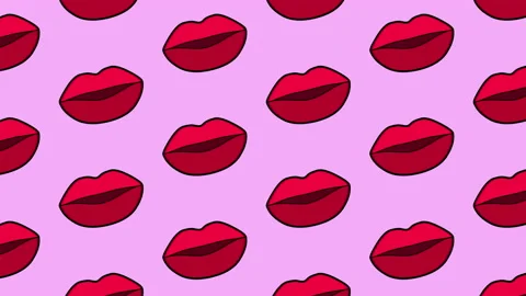 Hand drawing animation cartoon lips kiss... | Stock Video | Pond5