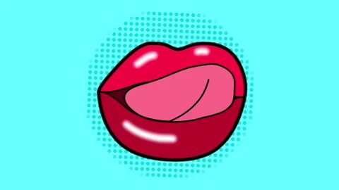 Hand drawing animation lips kiss. Cartoo... | Stock Video | Pond5