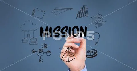 Stock Photograph: Hand drawing mission icons #75715497