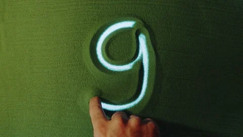 Hand drawing Number Nine 9 Symbol in the... | Stock Video | Pond5