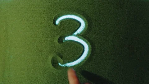 Hand drawing Number Three 3 Symbol in th... | Stock Video | Pond5