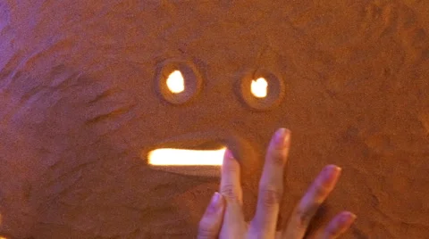 Hand drawing Serious Smile symbol in the... | Stock Video | Pond5