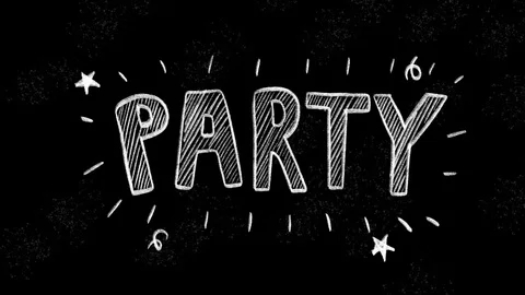 Hand drawn animation of PARTY word on gr... | Stock Video | Pond5