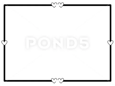 Hearts Border Clip Art Black And White Hand Drawn Hearts Border And