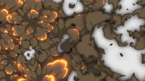 hand drawn cartoon fire flame smoke tran... | Stock Video | Pond5