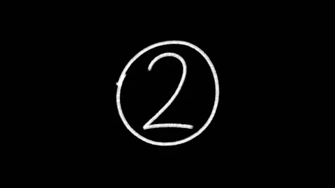 Hand Drawn Chalk Number 2 with Circle | Stock Video | Pond5