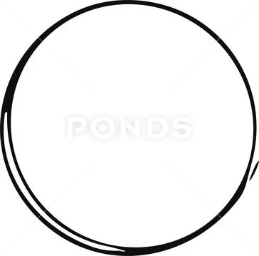 Hand drawn circle line sketch. Vector circular scribble doodle round ...