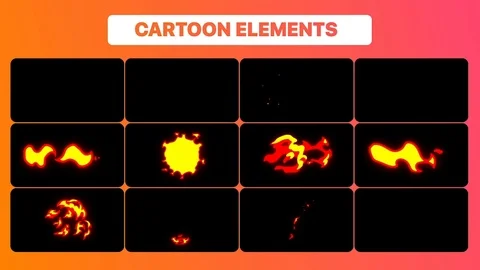 Hand Drawn Fire Elements Pack ~ After Effects #93119642