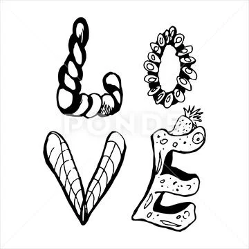 Hand drawn lettering Love isolated on white background.: Graphic #142518629