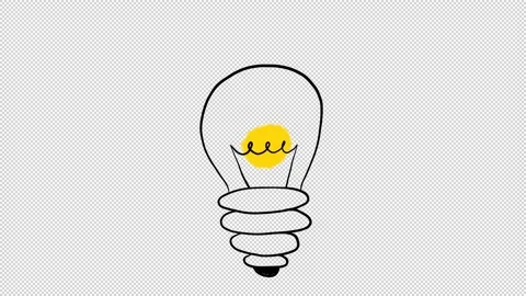 Hand drawn light bulb animation with alp... | Stock Video | Pond5