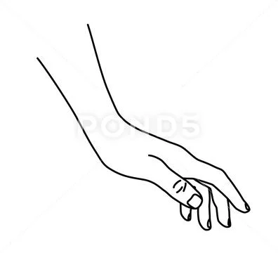 Hand drawn outline lineart hand gesture doodle Illustration #251544892