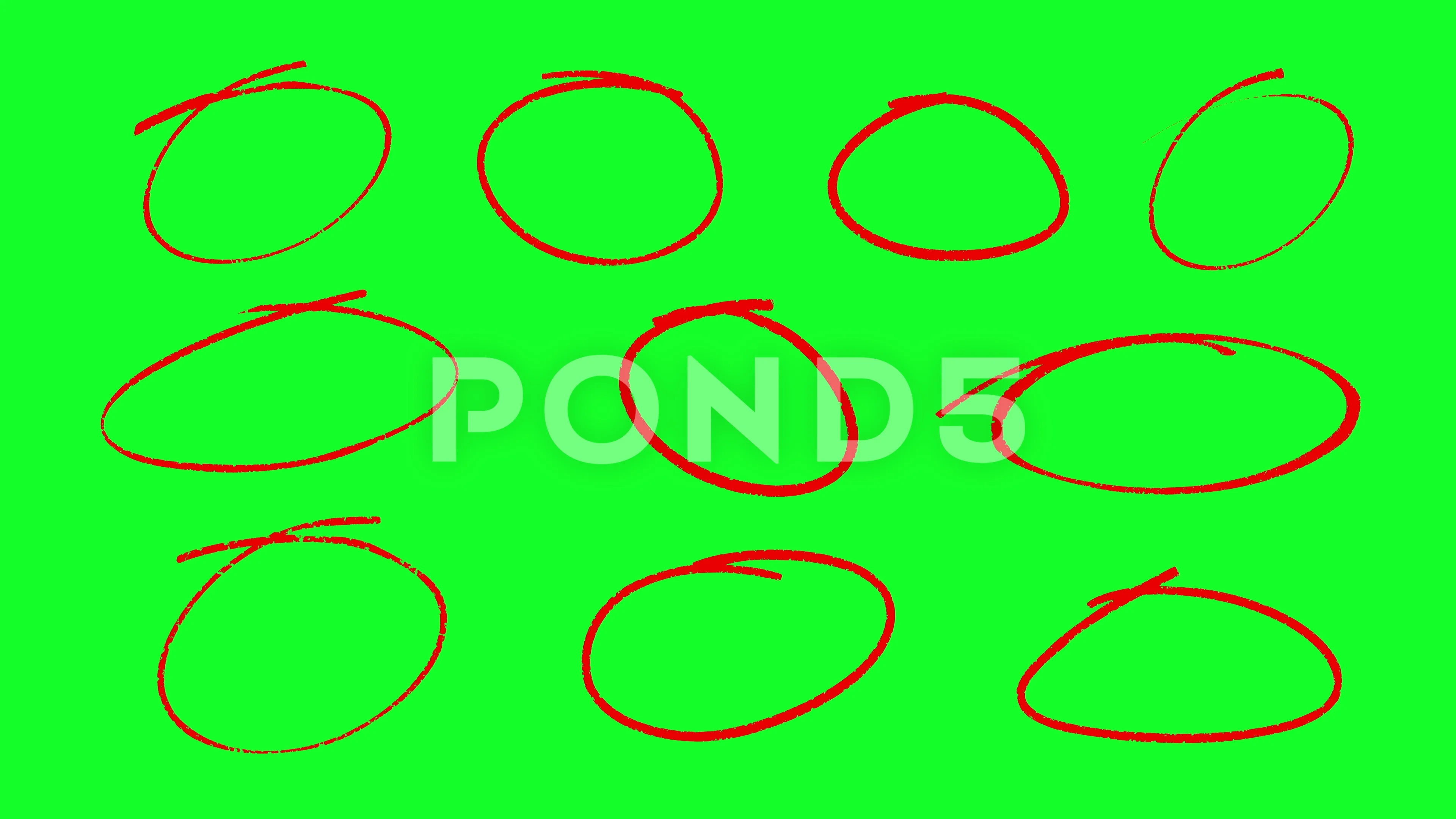 Red Circle Hand Written