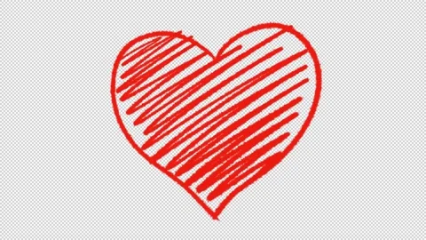 Hand drawn red heart animation with alph... | Stock Video | Pond5