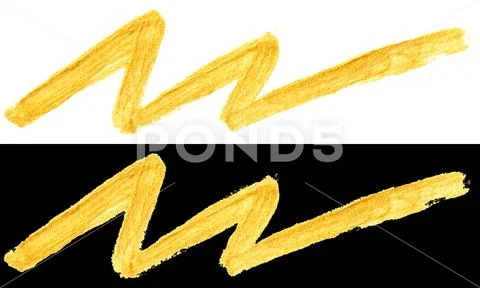 Hand drawn stain smear check mark in gold colors ~ Hi Res #112766953