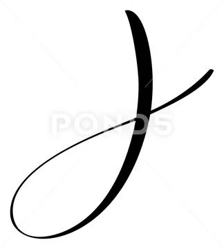 Hand drawn vector calligraphy letter J. Script capital font logo. Handwritten ~ Clip Art #278587583