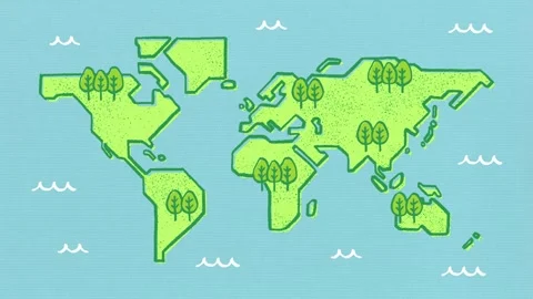Hand drawn world map on paper background | Stock Video | Pond5