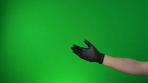 Hand gesture in a glove: Give me. Green ... | Stock Video | Pond5