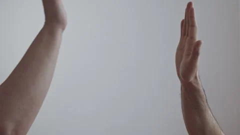 Hand gesture high five. Performed by a m... | Stock Video | Pond5