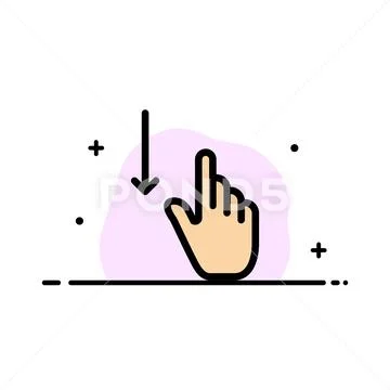 Hand Gesture Icon: Swipe Down for Mobile App UI Design. Illustration ...