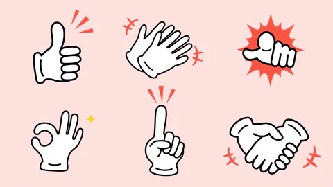 Hand gesture set Pointing Animation tr... | Stock Video | Pond5