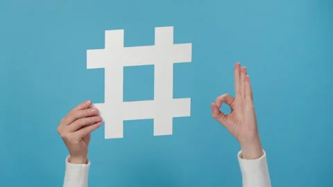 Hand hold large big hashtag sign and sho... | Stock Video | Pond5