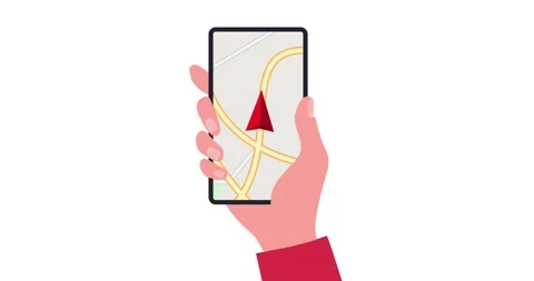 Hand holding cell phone with map on scre... | Stock Video | Pond5