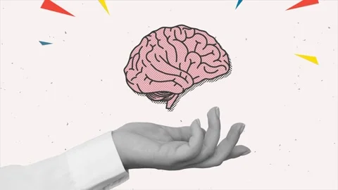A hand with a human's brain. Animation i... | Stock Video | Pond5