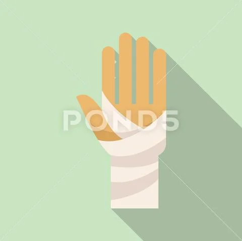 Hand injury icon flat vector. Arm fracture: Royalty Free #168593650