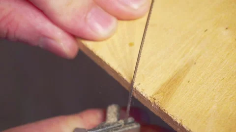 hand jig saw sawing from plywood.close-u... | Stock Video | Pond5
