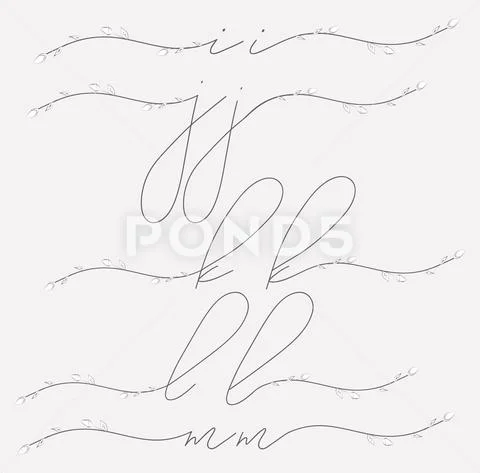 Hand Lettering floral lowercase monograms and logos: Graphic #101460445