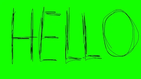 Hand lettering HELLO on the green screen | Stock Video | Pond5