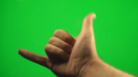 Hand Making The Call Me Sign On A Green ... | Stock Video | Pond5