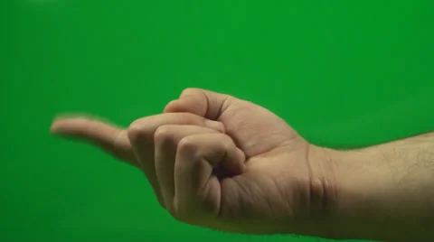 Hand Making Come Here Sign On A Green Sc... | Stock Video | Pond5