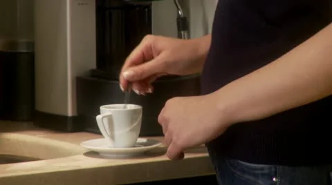 Hand mixing coffee.mp4 | Stock Video | Pond5