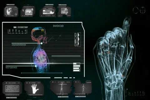 Hand - Monitor Analysis in System - grey... | Stock Video | Pond5