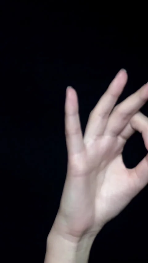 Hand okay sign. Thumb and index finger f... | Stock Video | Pond5