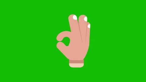 hand okey animation on green screen | Stock Video | Pond5