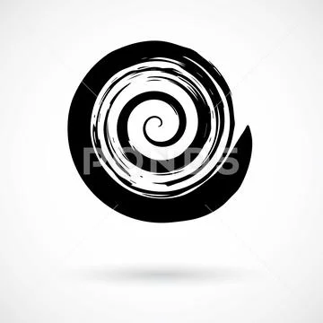 Hand painted swirl symbol isolated on white background Illustration ...