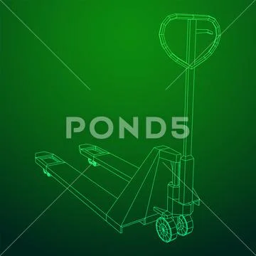 Hand pallet jack lift. Manual forklift. Illustration #132934176