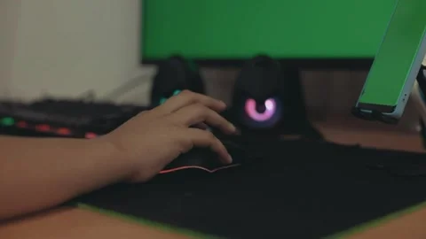 hand of person moving computer mouse, gr... | Stock Video | Pond5