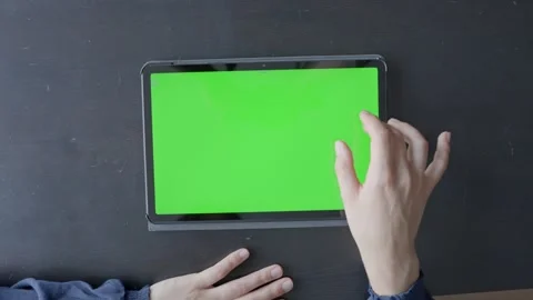 Hand of person touching table with green... | Stock Video | Pond5