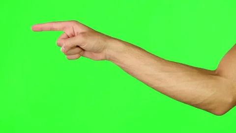 Hand, pointing and green screen for dire... | Stock Video | Pond5