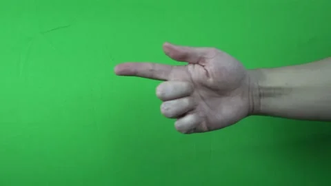 Hand Pointing on Green Screen | Stock Video | Pond5