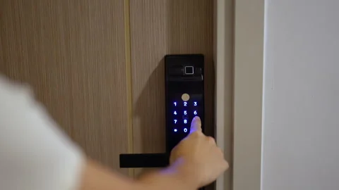 Hand press PIN number for smart digital ... | Stock Video | Pond5