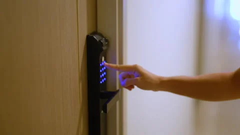 Hand press PIN number for smart digital ... | Stock Video | Pond5