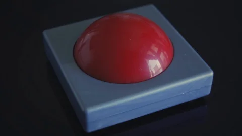 Hand pushing a small red buzzer. Button ... | Stock Video | Pond5