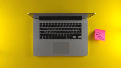 Hand put post-it papers on workplace fil... | Stock Video | Pond5