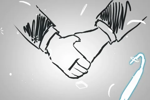 Hand Shake - Animation - outline - White... | Stock Video | Pond5
