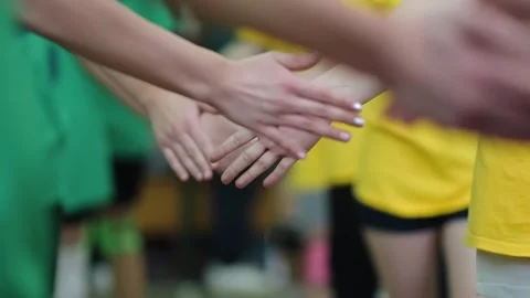 Hand Shake Volleyball. Players shake han... | Stock Video | Pond5